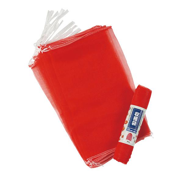 商品名：収穫袋　規格：10ｋｇ　■1巻10枚入商品説明：玉ねぎなどの農作物の収穫や球根などの保管用に。カラー：レッド