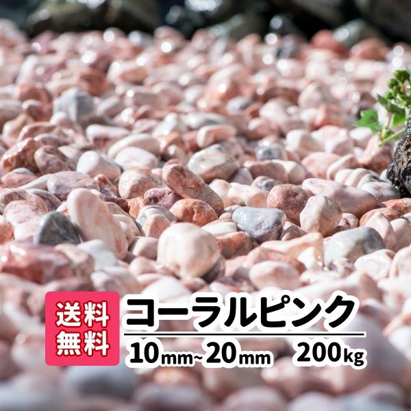 サイズ：約10mm〜20mm重量/容量：200kg種類：玉砂利・コーラルピンク自然素材の大理石の玉石です。特に和風庭園やアプローチ、花壇回りに使用されます。サンゴのようなピンク色で毎朝和ませてくれます。石質が固く車の重量にもよく耐えます。ま...