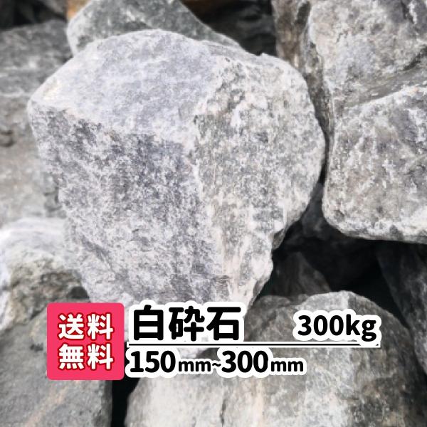 サイズ：約150mm〜300mm重量/容量：300kg種類：割栗石・白砕石愛知県産の白砕石です。石質が固く重量があります。ロックガーデン、アクアリウム、お庭やアプローチ周りに敷き詰めると美観を保ちます。薬剤不使用周辺環境にも景観も良い優しい...