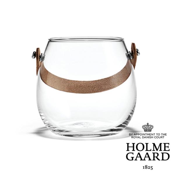 スイーツや小物入れにもなる、レザーハンドル付きフラワーポット■備考:デンマーク王室御用達のガラスブランド『HOLMEGAARD(ホルムガード)』の、レザーハンドル付きポット高さ10cmサイズ。デザイナー『MARIA BERNTSEN(マリア...