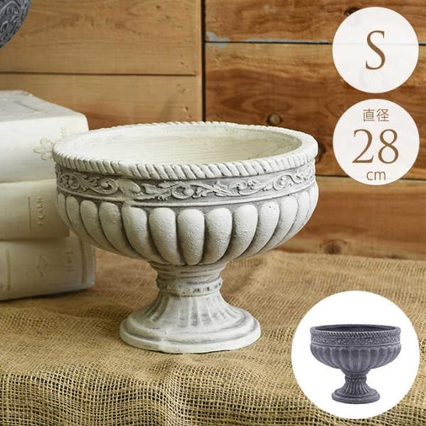 カラー:ブラック、ホワイト材質:グラスファイバーサイズ/重さ:直径285×高さ220mm　内径：直径245mm備考:力強さと美しさが融合したローマ風のデザイン。アンティーク調が古代ローマ時代を想起させます。たくさんの植物を盛り付ければローマ...
