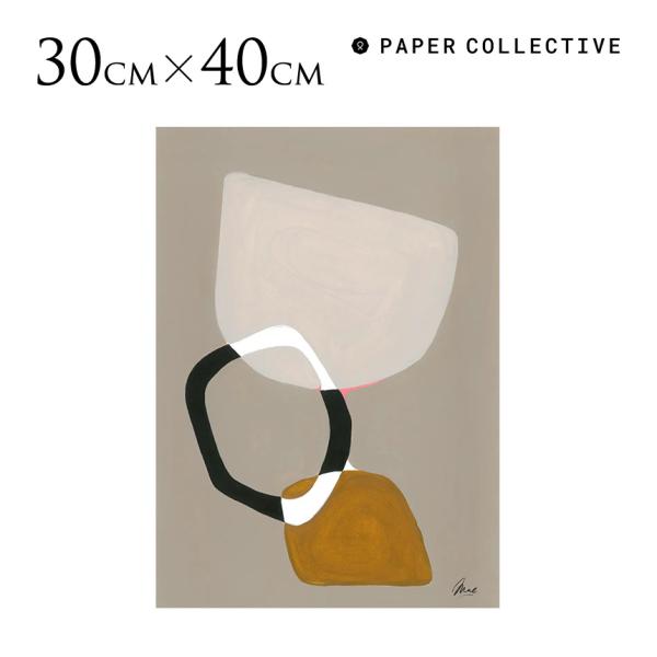 材質:紙 230g (FSC認証)サイズ/重さ:30×40cm備考:■癒しと大胆さの融合オーガニックなフォルムが連なり、暖かみのあるライトグレーの背景に映える作品です。モノトーンの小石のようなフォルムが画面を横切り、力強いオークルと微かなピ...