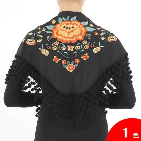 [スペイン直輸入](フラメンコ・スペイン・ダンス・踊り・バレエ・ベリーダンス・ショール・シージョ・マントンシージョ・刺繍)