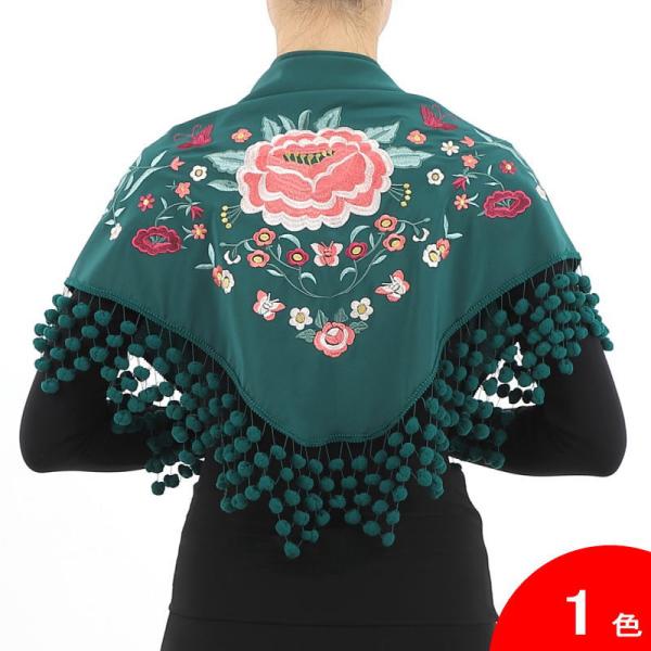 [スペイン直輸入](フラメンコ・スペイン・ダンス・踊り・バレエ・ベリーダンス・ショール・シージョ・マントンシージョ・刺繍)