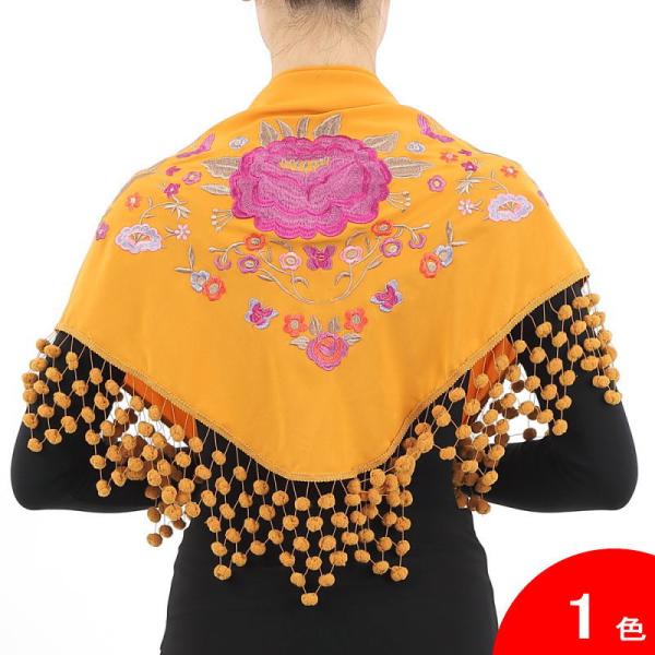 [スペイン直輸入](フラメンコ・スペイン・ダンス・踊り・バレエ・ベリーダンス・ショール・シージョ・マントンシージョ・刺繍)