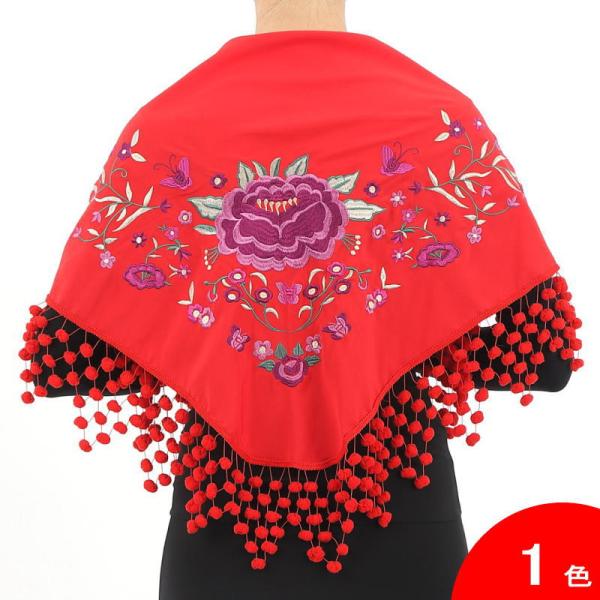 [スペイン直輸入](フラメンコ・スペイン・ダンス・踊り・バレエ・ベリーダンス・ショール・シージョ・マントンシージョ・刺繍)