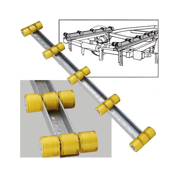 ●長さ4フィートレールに5カ所ローラーがついており、スムーズにボートの出し入れが出来ます。●サイズ：全長1,250mmx幅70mmxローラー径63mm●積載重量：543kg《ご注意》取り付けの際、ブラケット（別売）は1本のレールに2個必要と...