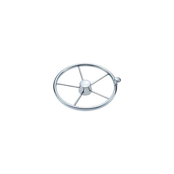 ●ステンレス304材を使用し、片手操作が楽に行えるスピンナーグリップ付ホイールです。 ●サイズ：直径390ｍｍ●傾斜角：10度