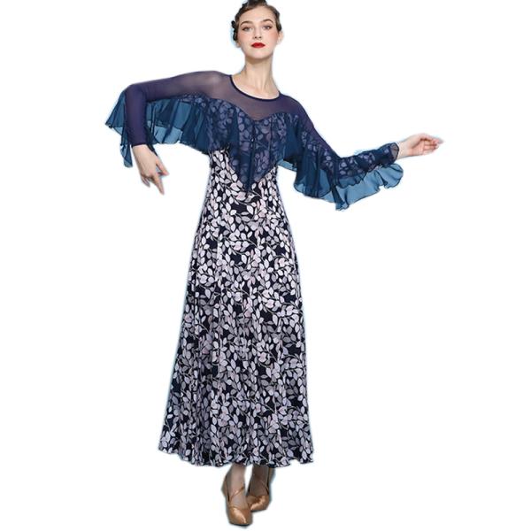 ストレッチ素材で動きやすく、発表会、競技、練習などにおすすめのレディースモダン社交ダンス衣装です。伸縮性がありとても着心地が良いワンランク上の生地を使用しています。女性ラテンダンスドレスサルサ、サンバ、ルンバ タンゴに向きセクシーな踊りドレ...