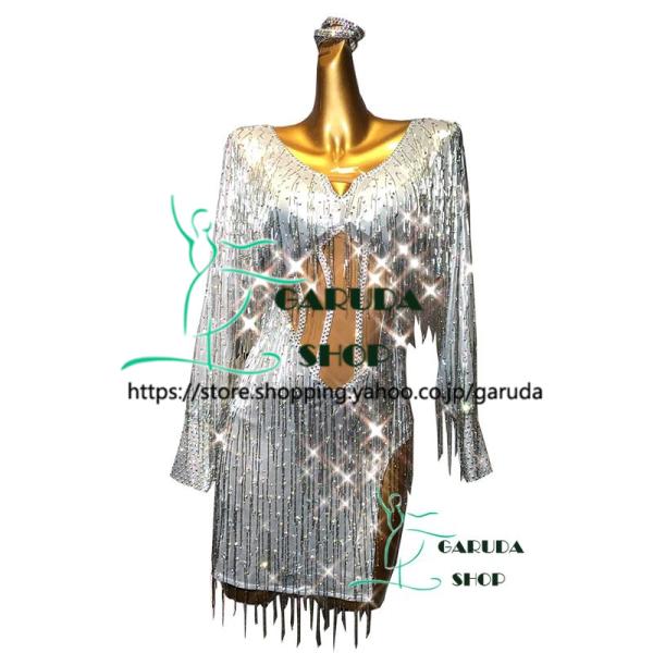 ストレッチ素材で動きやすく、発表会、競技などにおすすめのレディースモダン社交ダンス衣装です。高級ドレス、ぜひお楽しみにしてください。魅力のセミオーダーも対応させていただきます。[サイズ/cm] Sサイズ   身長150-157cm バスト7...