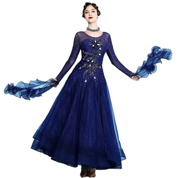 ストレッチ素材で動きやすく、発表会、競技、練習などにおすすめのレディースモダン社交ダンス衣装です。伸縮性がありとても着心地が良いワンランク上の生地を使用しています。女性ラテンダンスドレスサルサ、サンバ、ルンバ タンゴに向きセクシーな踊りドレ...