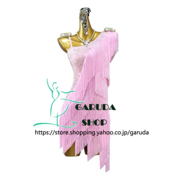 ストレッチ素材で動きやすく、発表会、競技、練習などにおすすめのレディースモダン社交ダンス衣装です。伸縮性がありとても着心地が良いワンランク上の生地を使用しています。[サイズ/cm]サイズS   　身長150-157cm バスト79-83　ウ...