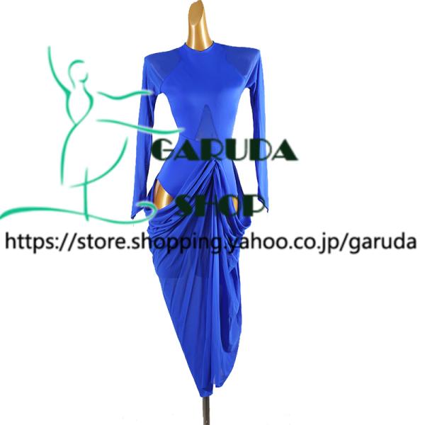 ストレッチ素材で動きやすく、発表会、競技、練習などにおすすめのレディースモダン社交ダンス衣装です。伸縮性があり、とても着心地が良い生地を使用しています。[サイズ/cm]     S/　　バスト78-84　　ウエスト62-66　ヒップ83-8...