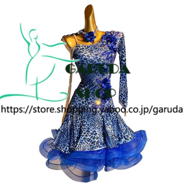 ストレッチ素材を使用しているため動きやすく、発表会や競技などにおすすめのレディースラテンドレスです。高級ドレスをぜひお楽しみにしてください。魅力的なセミオーダーも承っております。Sサイズ  身長150-157 バスト79-83 ウエスト62...