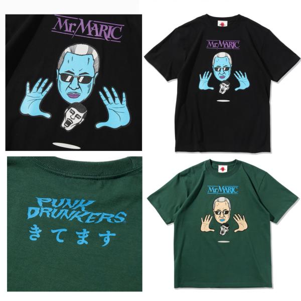 【ブランド】PUNK DRUNKERS / パンクドランカーズ【商品名】［PDSxMr.マリック］きてますTEE【カラー】　ブラック、Dグリーン【素材】綿100%【商品説明】サイキックエンターティナー／超魔術師「Mr.マリック」さんとのコラ...