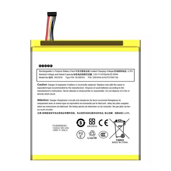 Amazon Fire HD 8 PR53DC 6th 第6世代 2016 バッテリーMotorola対応機種Amazon Fire HD 8 (2016)対応バッテリー26S10184750mAh Amazon アマゾン Fire ファイ...