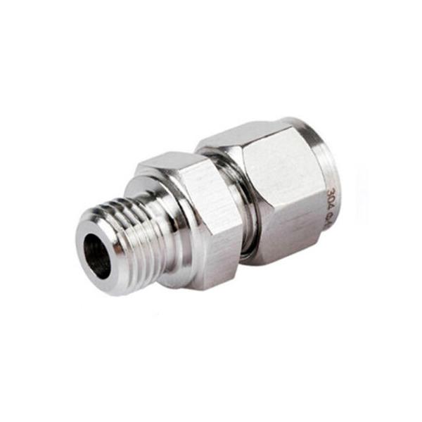 カップリングナット雄ねじ：PF1/8" (BSPP)穴径：1/8"(約3.18mm)材質：304ステンレス適合管材質：ステンレス、銅、真鍮、アルミニウム、硬い材質の管等片方に外径1/8"の管を入れる部分があり、もう片方にPF雄ねじがあります...