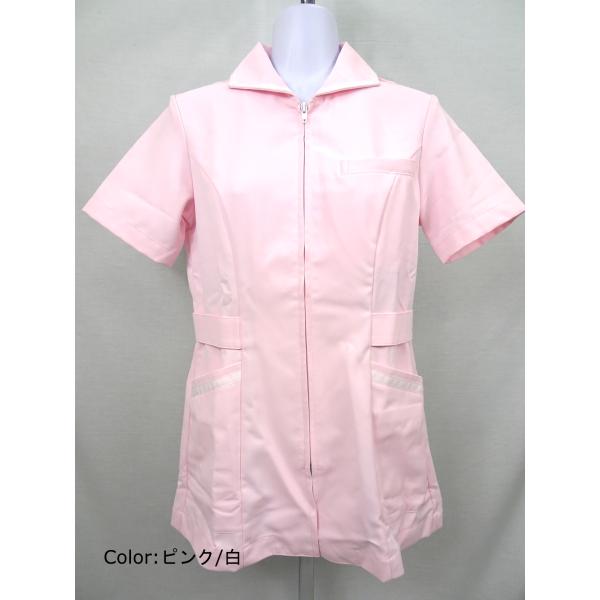 ●メーカー：住商モンブラン●品番：73-1982●商品名：ナースジャケット●カラー：ピンク/白●サイズ： ・S (着丈:68 バスト:94 肩幅:38 袖丈:21)・M(着丈:69 バスト:98 肩幅:39 袖丈:22)・LL(着丈:70 ...