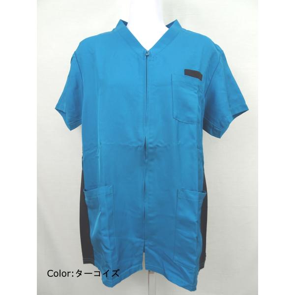 ●メーカー：ナガイレーベン●品番：RT-5072●商品名：男女兼用スクラブ【中古】●カラー：ターコイズ●サイズ：・S(着丈:68 バスト:96 肩幅:39 袖丈:19)・M(着丈:72 バスト:103 肩幅:44 袖丈:20)・Ｌ(着丈:7...