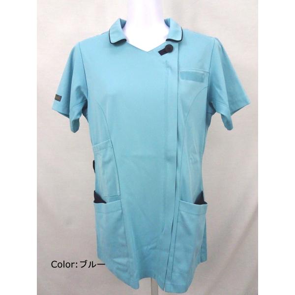 ●メーカー：ナガイレーベン●品番：AY-4222●商品名：女子チュニック【中古】●カラー：ブルー●サイズ： ・ S(着丈66 バスト90 肩巾37 半袖20)・ M(着丈68 バスト94 肩巾38 半袖21)・ L(着丈70 バスト98 肩...