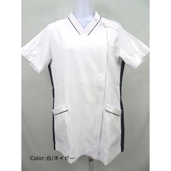 ●メーカー：住商モンブラン●品番：73-2109●商品名：レディススクラブ【中古】●カラー：  白/ネイビー●サイズ：・M(着丈:69 バスト:98 裄丈:40.5)・L (着丈:70 バスト:102 裄丈:42)●素材：・ポリエステル10...