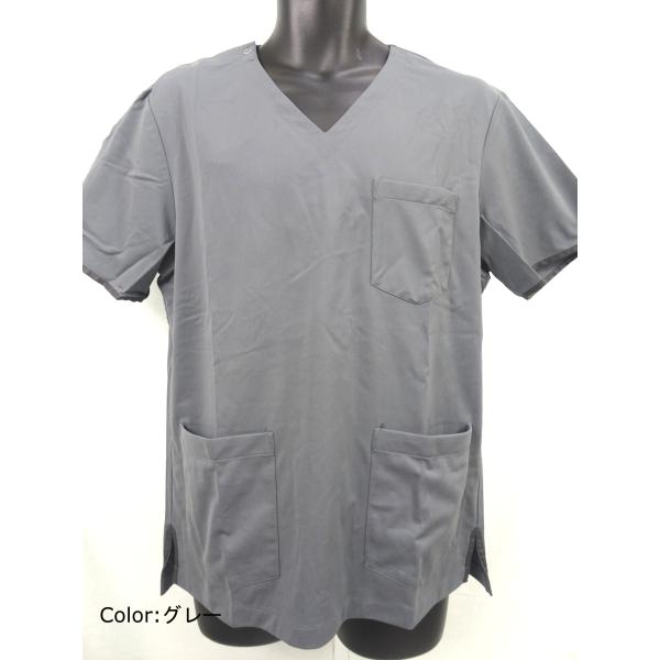 ●メーカー：Classico●品番：248●商品名：メンズスクラブトップス●カラー：  グレー●サイズ： ・S(着丈:69 肩幅:44.8 バスト:105 ウエスト:100 袖丈:21)・M(着丈:70 肩幅:46 バスト:110 ウエスト...