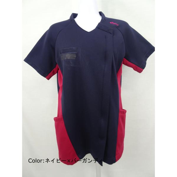 ●メーカー：住商モンブラン(asics)●品番：CHM359-98●商品名：レディススクラブ【中古】爆買●カラー： ネイビー×バーガンディ●サイズ：・L(着丈:70 バスト:102 裄丈:42)・LL(着丈:70 バスト:108 裄丈:43...