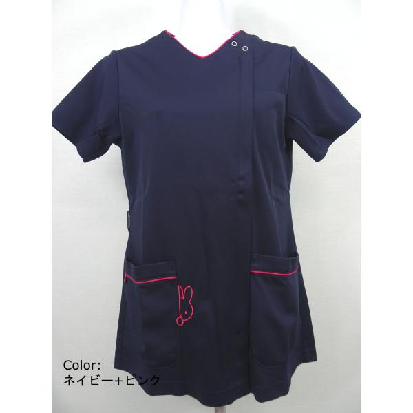 ●メーカー：ナガイレーベン●品番：MFF-5837●商品名：女子スクラブ●カラー：ネイビー+ピンク●サイズ：・EL(着丈:71 バスト:112 肩幅:43 袖丈:22)●素材：・ポリエステル95% ナイロン5%・ワープニット●機能：・制菌加...