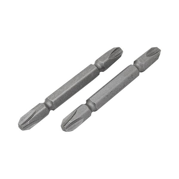 【商品の特徴】電動ドライバー等に取り付けて作業効率をアップします。プラスネジの締めつけ、緩め作業。対辺寸法6.35mmの六角ドライバービットです。【商品の仕様】●長さ：65mm。 ●ビット先端：(+)No.3・(+)No.3。 ●入数：2本...