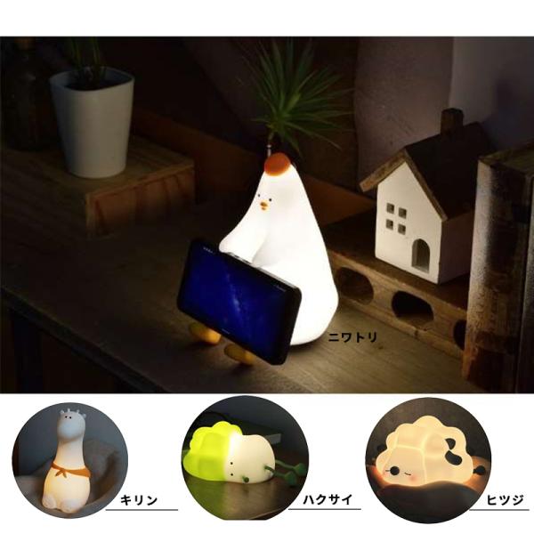 【商品の特徴】ゆるっと、くたっと脱力感がたまらない。部屋も気持ちもリラックスモード。癒しのナイトライト。■タッチで反応：軽く叩いたり、つまむだけで点灯や調光が可能です。■目に優しい暖色光：暖色の柔らかな光が目に優しく、リラックス効果を高めま...