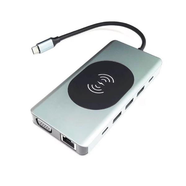 【商品の特徴】外付けドライバー不要で、Windows・Mac・Continuum OSに対応。USB Type-C搭載デバイスに接続するだけで、HDMI・VGA変換、USB 3.0ポート×3、SD/microSDカードスロット、ワイヤレス充...