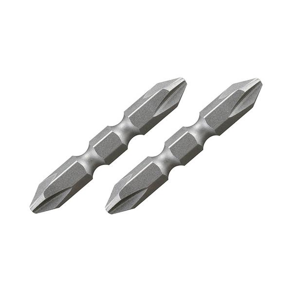 【商品の特徴】電動ドライバー等に取り付けて作業効率をアップします。プラスネジの締めつけ、緩め作業。対辺寸法6.35mmの六角ドライバービットです。【商品の仕様】●長さ：45mm。 ●ビット先端：(+)No.2・(+)No.2。 ●入数：2本...