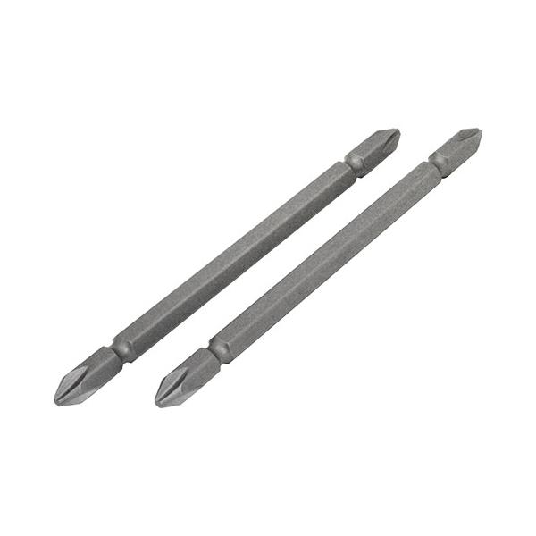 【商品の特徴】電動ドライバー等に取り付けて作業効率をアップします。プラスネジの締めつけ、緩め作業。対辺寸法6.35mmの六角ドライバービットです。【商品の仕様】●長さ：110mm。 ●ビット先端：(+)No.2・(+)No.2。 ●入数：2...