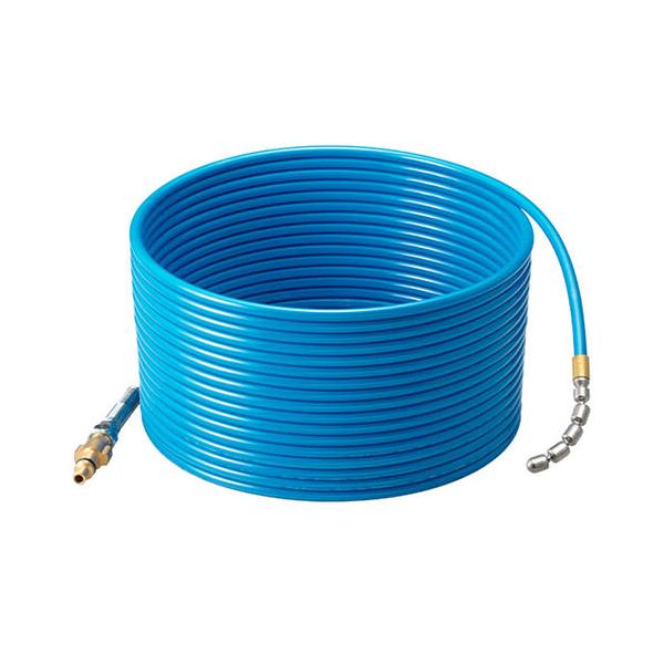 【商品の特徴】スズランを採用しているので曲がり部の通過性能が優れているため下水の配管やパイプの洗浄に適しています。噴射口の先に自在に曲がる4連のスズランガイドが付いています。スズランガイドがパイプの内側に沿って曲がることでエルボをスムーズに...