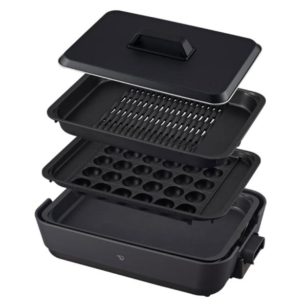 【商品の特徴】・「深型穴あき焼肉プレート」「深型平面プレート」「区切り線つきたこ焼きプレート」の3枚タイプ・穴から肉の余分な脂を落として煙や油の飛び散りを抑える「深型穴あき焼肉プレート」・ヒーターの熱を反射し、熱効率を高める「反射板」※深型...