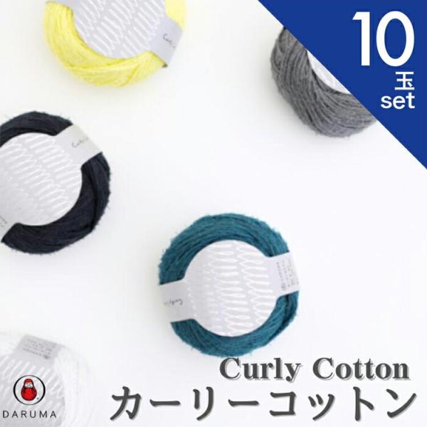 撚ってカールしたコットン100%の単糸をリリヤーン状にして糸にしました。カールした部分がピョンピョンと飛び出てシンプルな編地にも表情が生まれます。 さらっと心地よく涼しいタッチの肌ざわりで軽く仕上がります。かぎ針で編むバッグやポーチなどの小...