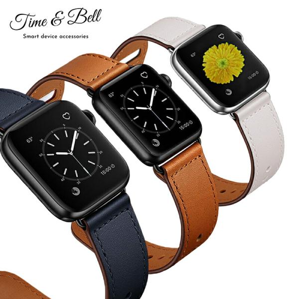 アップルウォッチ バンド スマートレザーバンド 本革 ベルト apple watch series 8 7 SE 6 5 4 3 2 1 互換 対応 Time＆Bell KAN000432対応サイズ 38／40／41mm 42／44／45m...