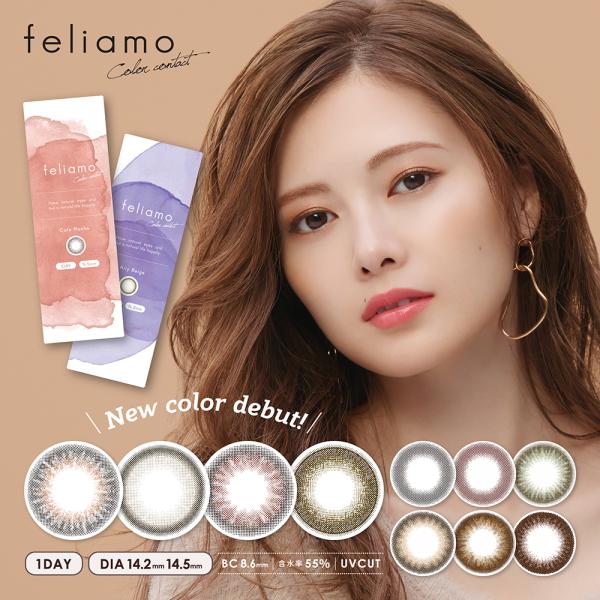 ☆商品名：　feliamo（フェリアモ）ワンデー　１箱１０枚入り ２箱セット<BR>　　　　　　　　医療用具承認番号 22900BZX00118000☆メーカー：　株式会社アイセイ☆ベースカーブ（ＢＣ）：8.6☆レンズ度数（ＰＷ...