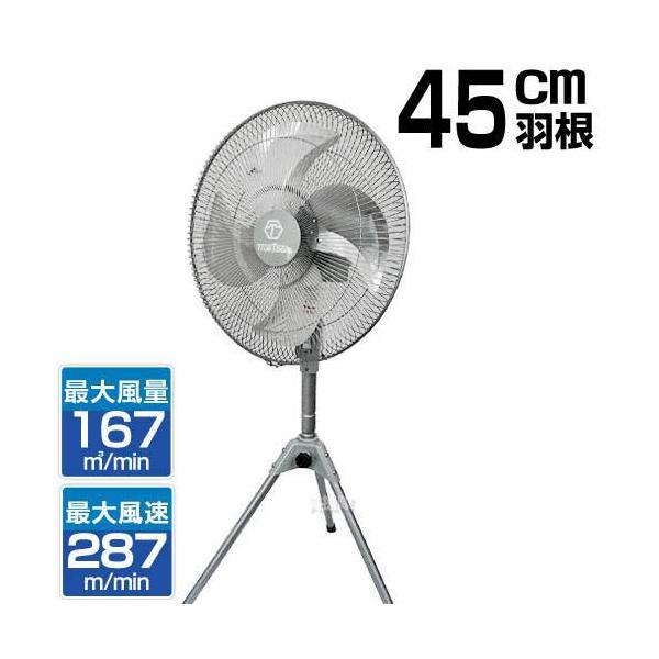 納期について：通常1〜3日で発送予定(土日祝除く)・風量は三段階に調節ができ、左右首振り・上下首折れ機能がついています。・115〜133cmに高さ調節が可能です。■仕様メーカー:平城商事（ヒラキ）品名:工場扇 (45cm) スタンド型規格:...