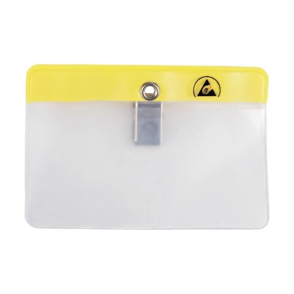 納期について：取寄品3〜5営業日目発送予定★欠品時除くメーカー名：DESCO JAPAN(株)【 特長 】・黄色の帯とESDシンボルマークにより見易く、この名札ホルダーを付けている人がESD保護対策をしていることが周囲に一目でわかります。・...