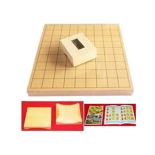 ●送料無料（別途、北海道・九州は690円　沖縄・離島は990円を頂きます）（入門冊子付）サイズ・15x21cm　15ページ■ 将棋盤：新桂1寸卓上盤（接合）36x33x2.7（厚）cm■木製将棋駒　桐箱入■駒台・新榧材　（木製）