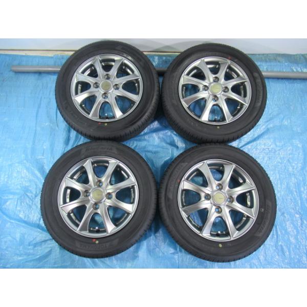 中古ホイール+中古タイヤセットホイールLEBEN13-4B 4H PCD100 SET+43 ハブ径約67mmタイヤYOKOHAMA BluEarth AE01155/65R132025年製中古 4本トータル金額は落札金額プラス送料（4本4...