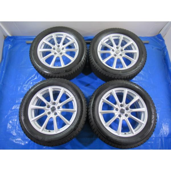 中古ホイール+中古タイヤセットホイールBRIDGESTONE ECO FORME18-7.5J 5H PCD114.3 SET+42 ハブ径約73mmタイヤBRIDGESTONE BLIZZAK DM-V3235/55R182019年製中古...