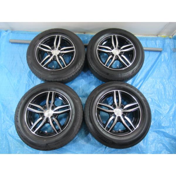 中古ホイール+中古タイヤセットホイールBLONKS（トレジャーワンカンパニー）14-5.5J 4H PCD100 SET+45 ハブ径約67mmタイヤBRIDGESTONE Playz PXII175/70R142020年製中古 4本トータ...