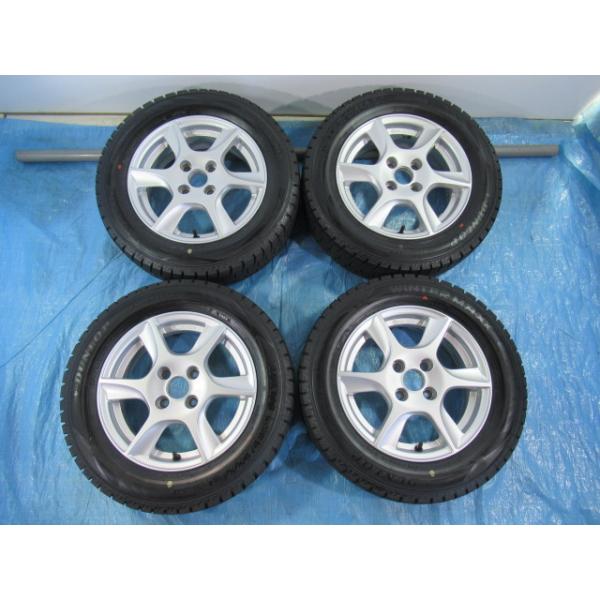 中古ホイール+中古タイヤセットホイールBORBET M12ボルト（TL450435）（センターキャップ無し）14-5J 4H PCD100 SET+35 ハブ径約57.1mmタイヤDUNLOP WINTERMAXX WM02175/65R1...