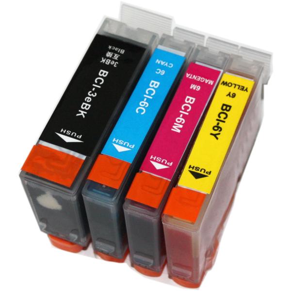 プリンター インク CANON BCI-3e BCI-6 インクカートリッジ商品名 Canon(キヤノン)対応・互換インクBCI-3e/6 4色セット対応メーカー Canon(キヤノン)＜カラー品番＞BCI-3eBK (ブラック)BCI-6...