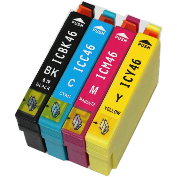 プリンター インク EPSON IC4CL46 インクカートリッジ 互換インク IC46 4色セット インク商品名 EPSON(エプソン)対応・互換インクIC46 ４色セット 対応メーカー EPSON(エプソン)＜カラー品番＞ICBK46 ...