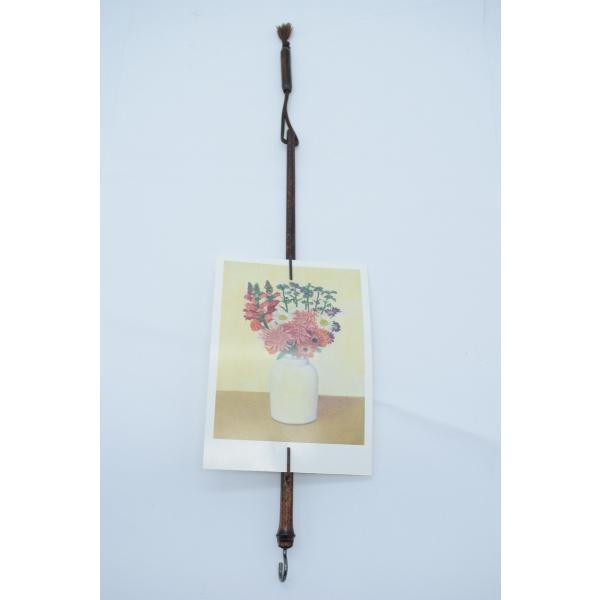 茶道具 染竹 絵葉書掛け フック付 44cm 注）絵葉書は付いていません。