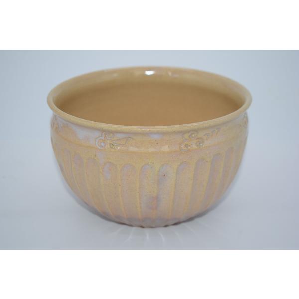 茶道具 萩 菊割形 建水 大野 瑞峰 作 茶道 径15cm 高さ9.4cm シミ、擦れはありますが、本体はしっかりしています、お稽古にお使いになるには差し支えありません。注）水漏れの有無は確認していません。