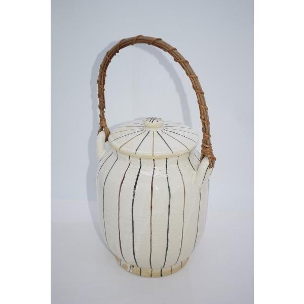 茶道具 麦藁手 火消し壺 火消壷 茶道 30-9810 19.5×17.5cm 高さ35.5（20.7）cm 口径10.3cm ニュウ、 汚れ、擦れはありますが、本体はしっかりしています、お稽古にお使いになるには差し支えありません。